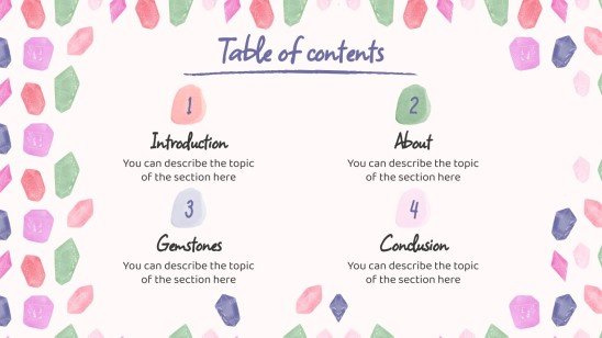 Types of Precious Gemstones and Rocks Minitheme Presentation