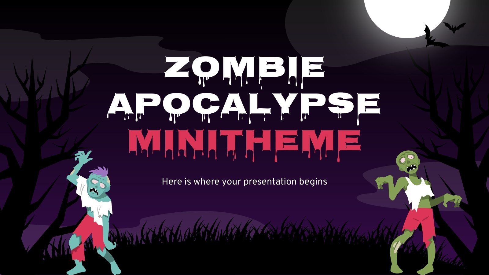 Free Google Slides themes & PPT templates about zombies