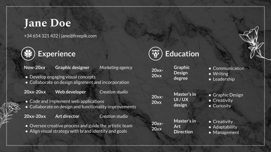 Dark Elegant and Stylish Portfolio Presentation