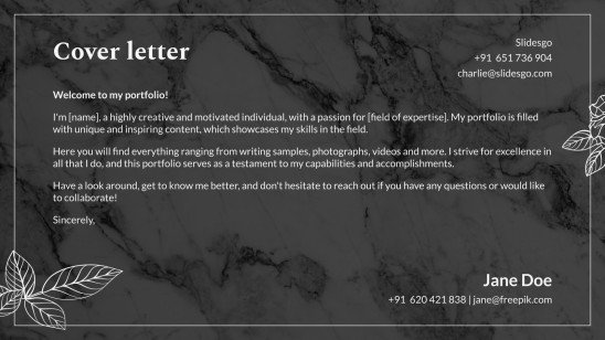 Dark Elegant and Stylish Portfolio Presentation