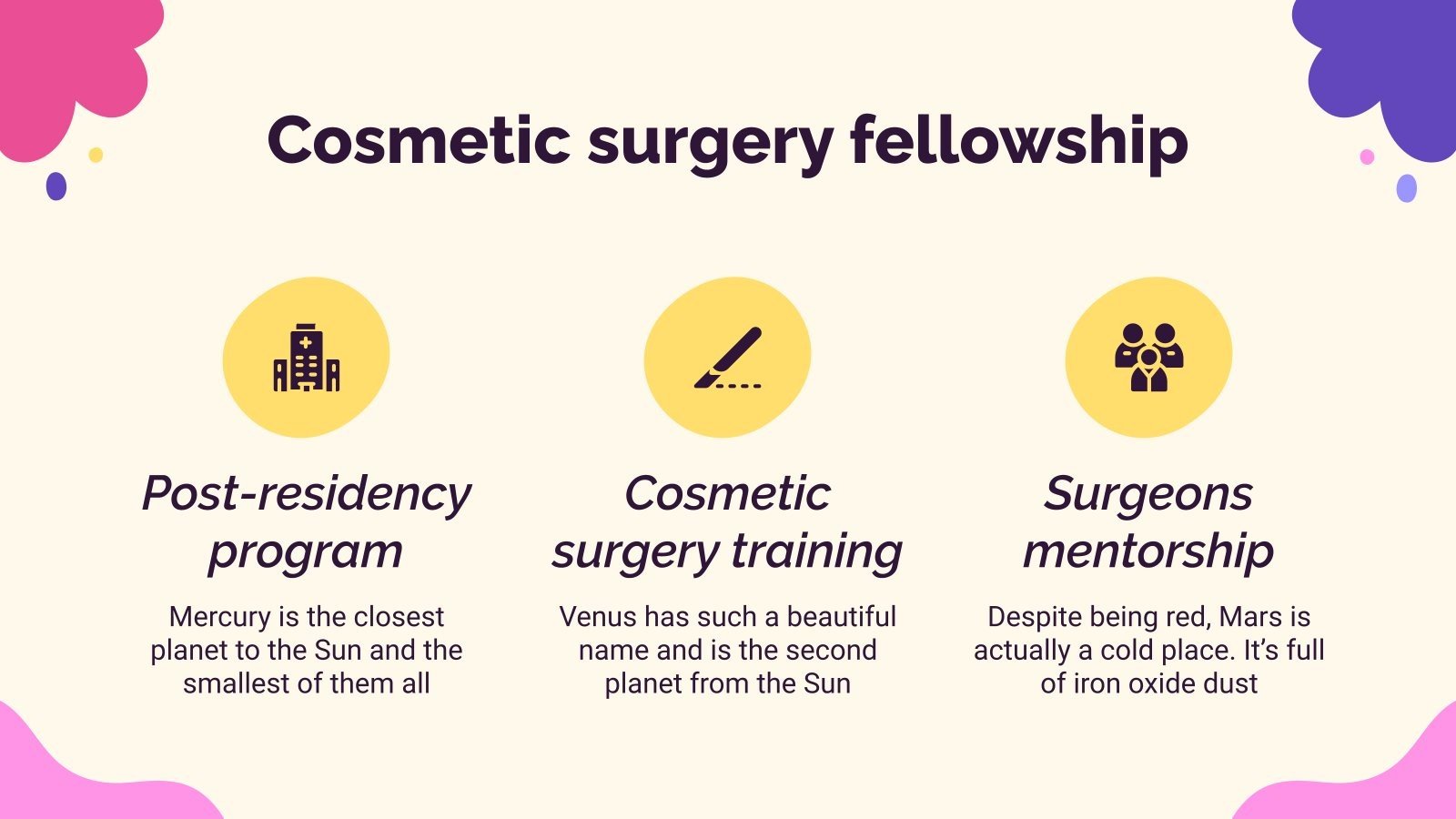 Cosmetic Surgery Fellowship Presentation