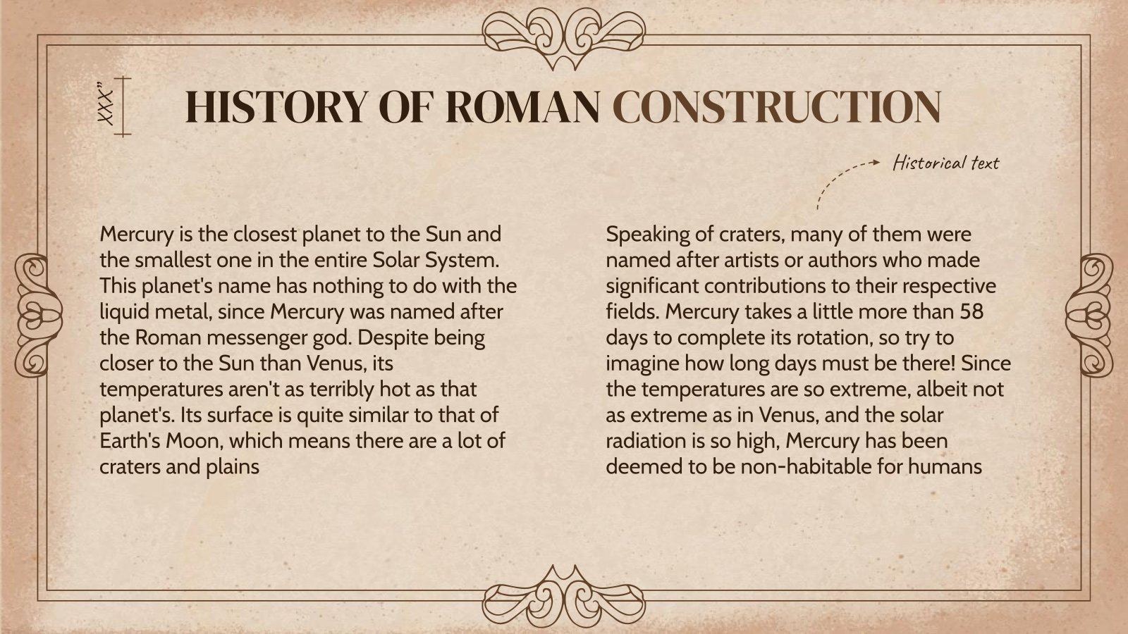 History: Civil Constructions of the Roman Empire