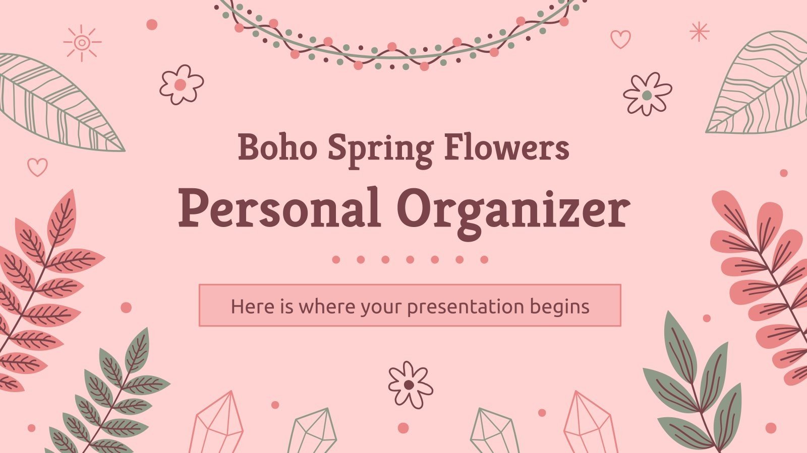 Boho Spring Flowers Personal Organizer Presentation