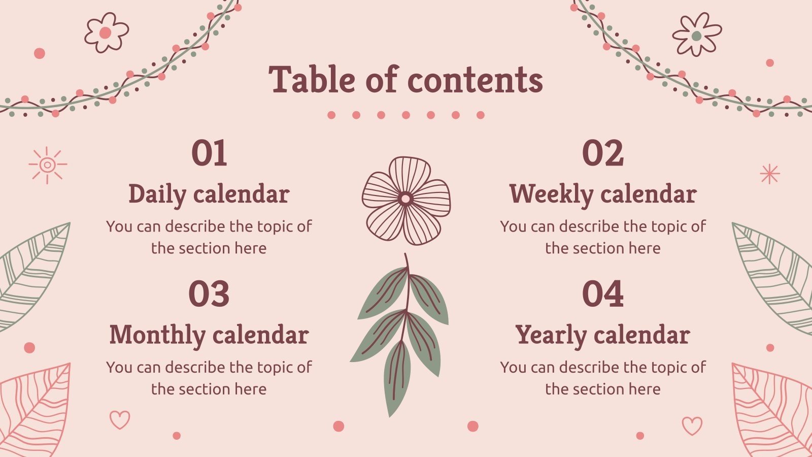 Boho Spring Flowers Personal Organizer Presentation