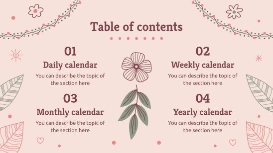 Boho Spring Flowers Personal Organizer Presentation
