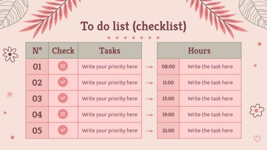 Boho Spring Flowers Personal Organizer Presentation