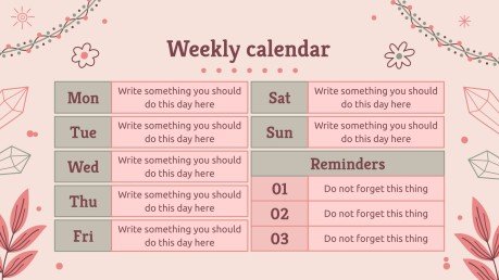 Boho Spring Flowers Personal Organizer Presentation