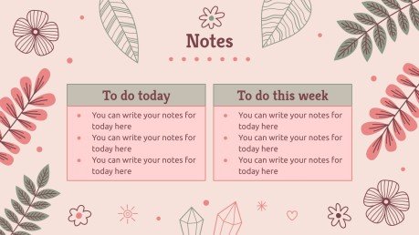 Boho Spring Flowers Personal Organizer Presentation
