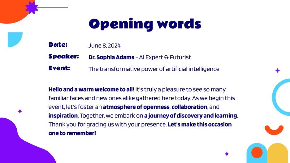 Welcome Slides Presentation