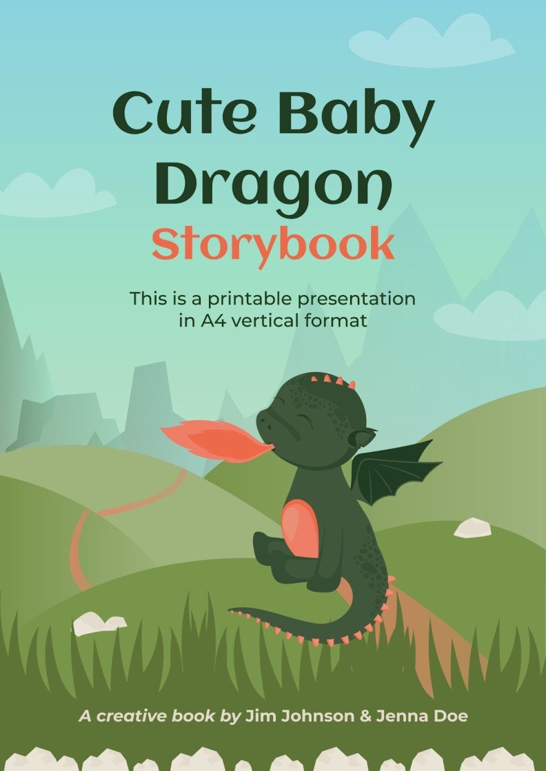Cute Baby Dragon Storybook Presentation