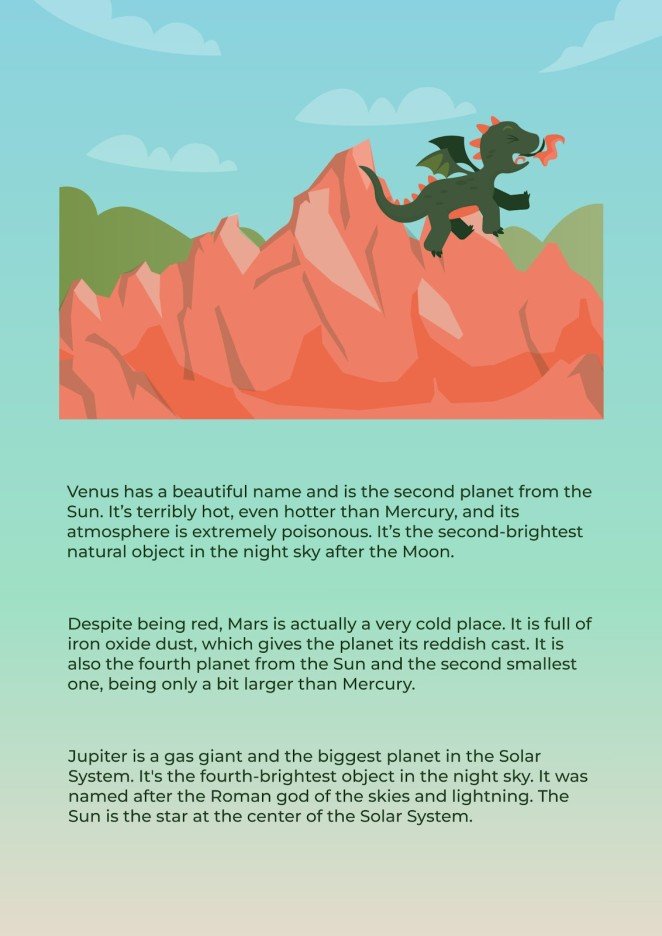 Cute Baby Dragon Storybook Presentation