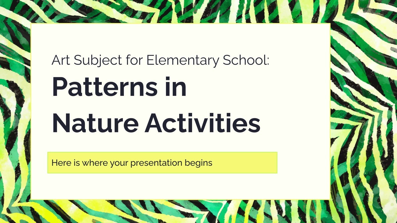 Art for Elementary School: Patterns in Nature Activities