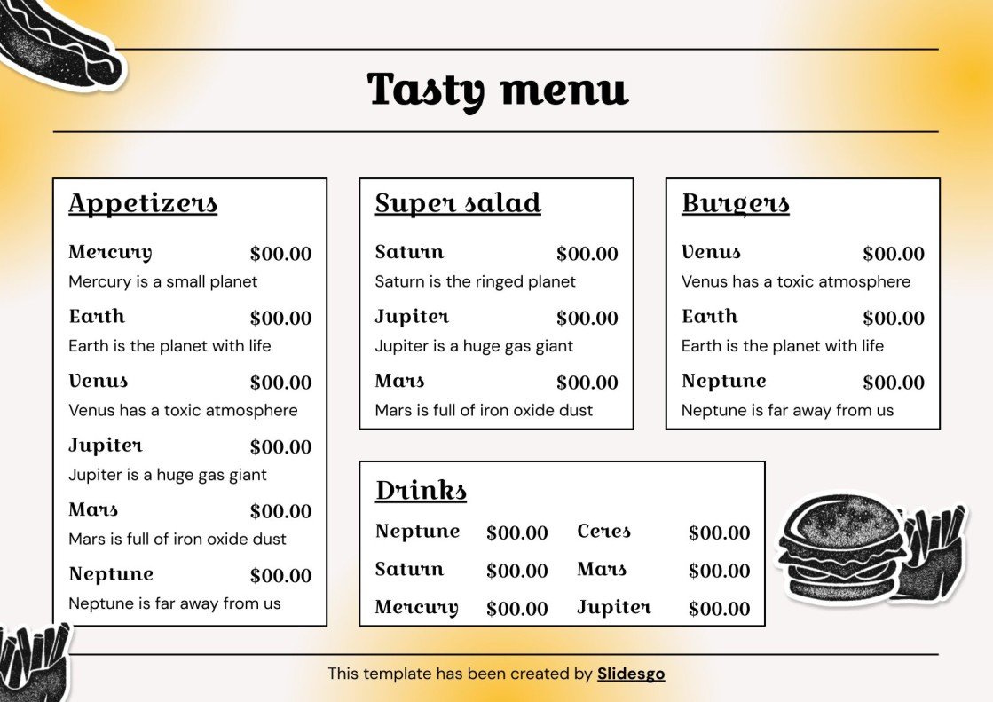 Modern Food Menu Presentation