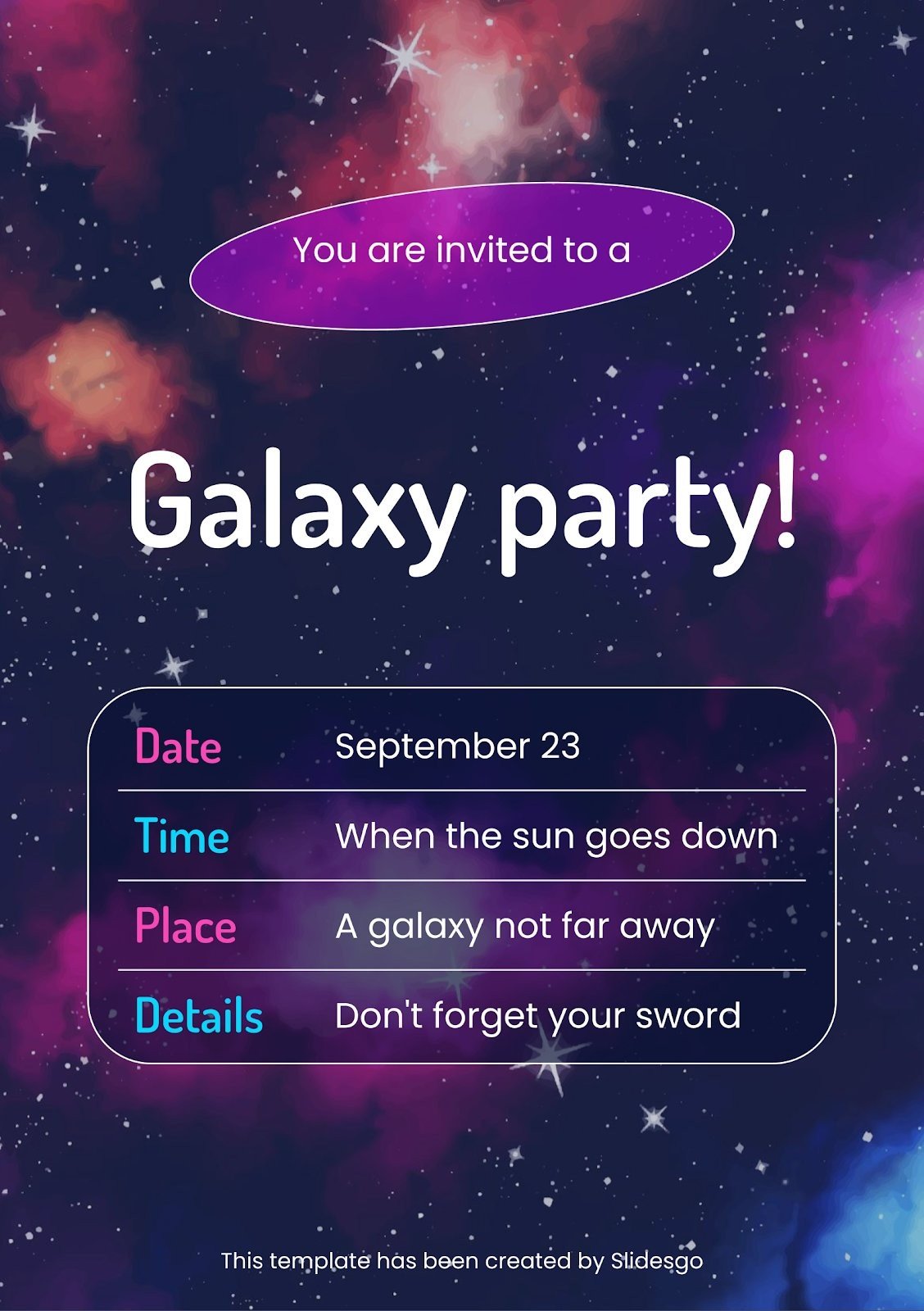 Galaxy Gradient Invitation Party Presentation