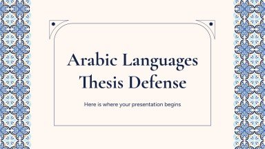 Arabic Languages Thesis Defense Presentation
