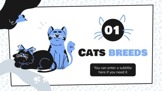 Cartoon Blue Cats Minitheme Presentation