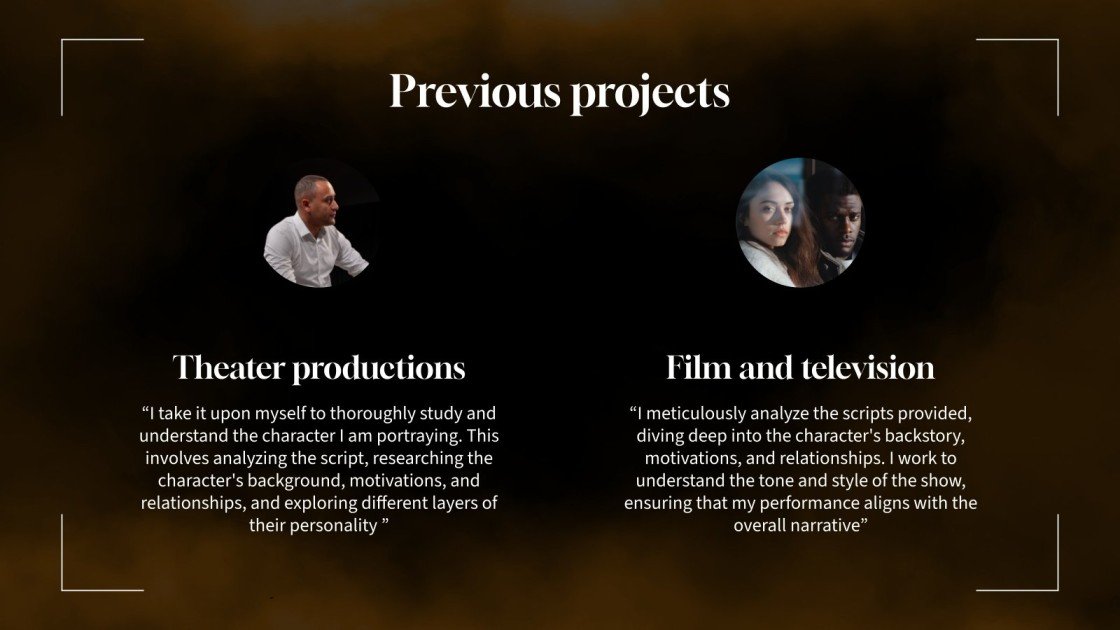 Dramatic Actor Portfolio Presentation