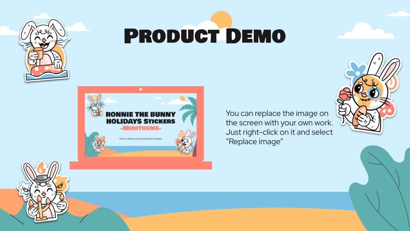 Ronnie The Bunny Holiday Stickers Minitheme Presentation