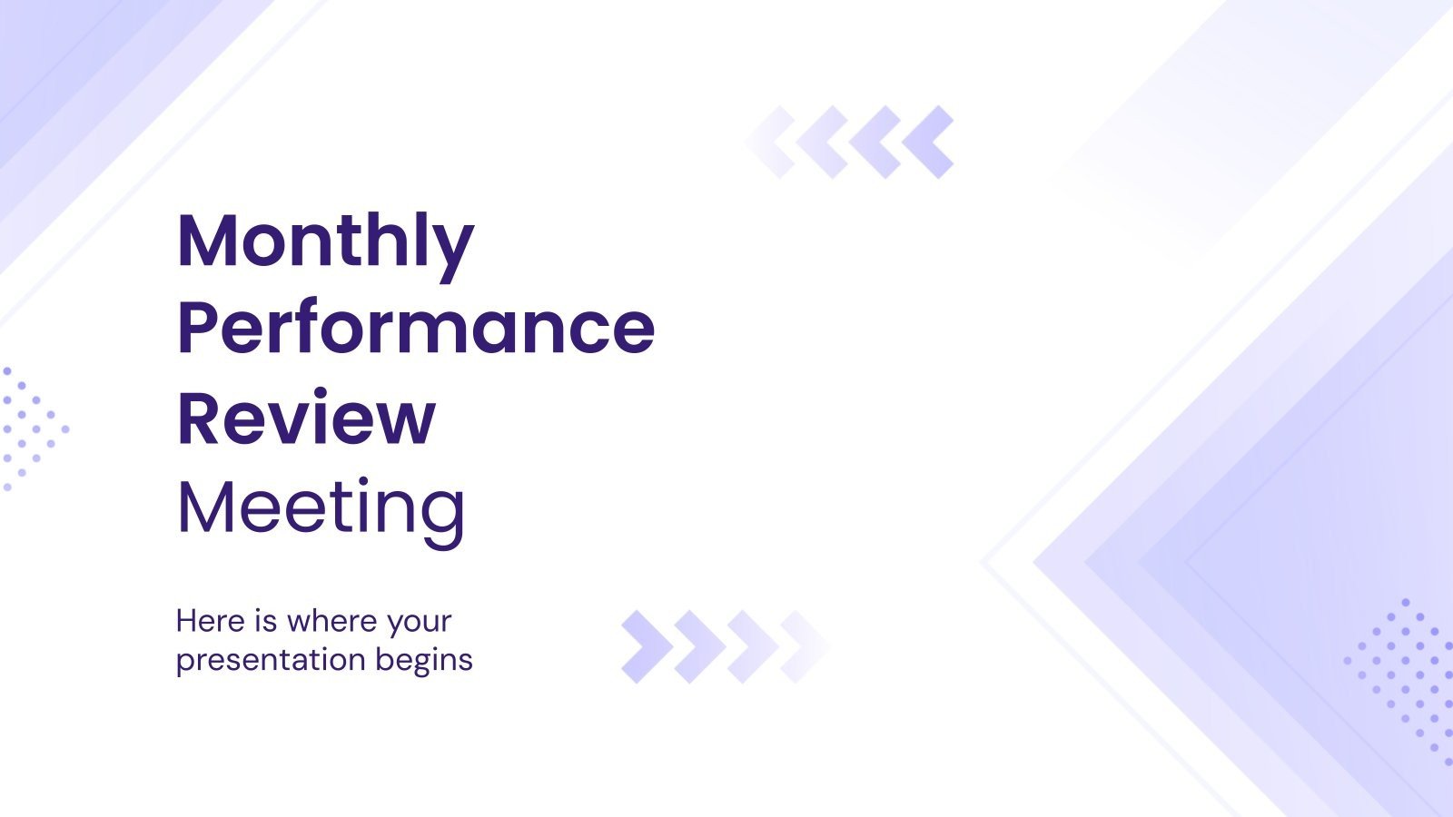 Monthly Performance Review Meeting Presentation