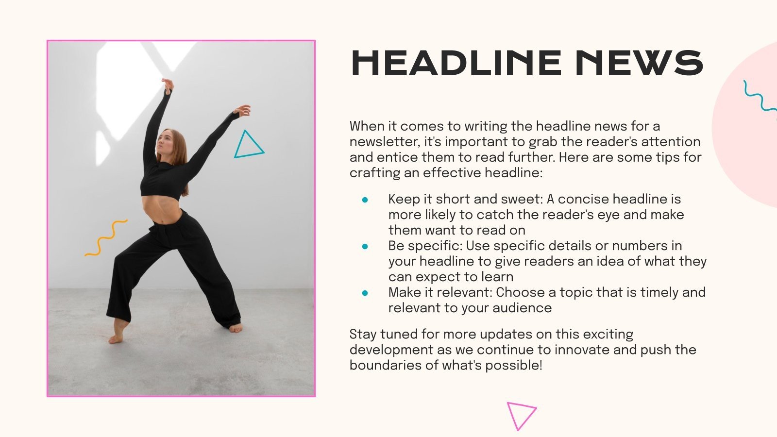 Dance Studio Newsletter Presentation