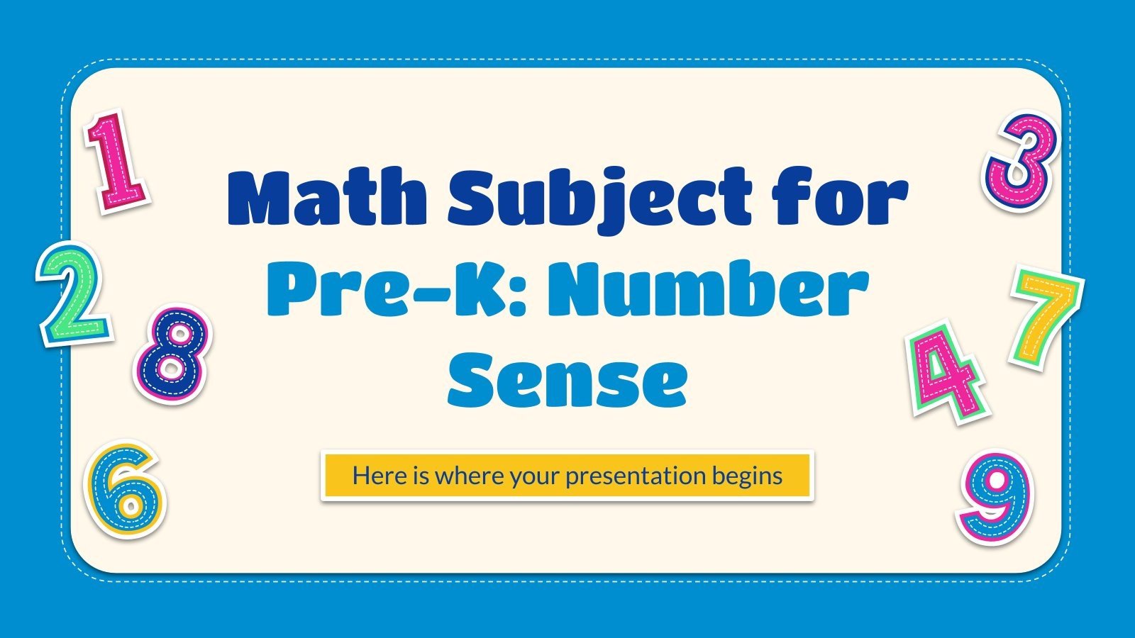 Math Subject for Pre-K: Number Sense Presentation