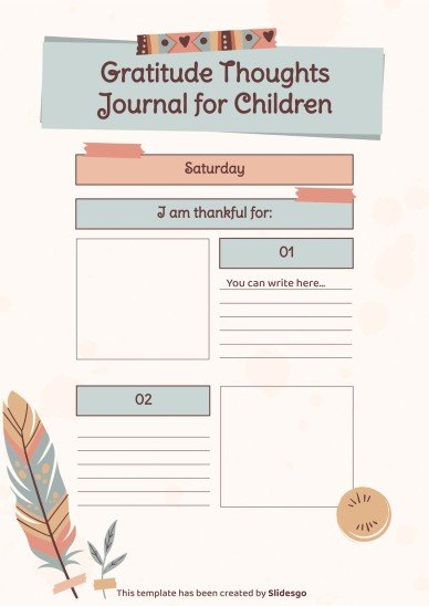 Gratitude Thoughts Journal for Children Presentation
