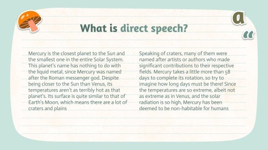 Grammar Subject: Commas & Quotations for Direct Speech