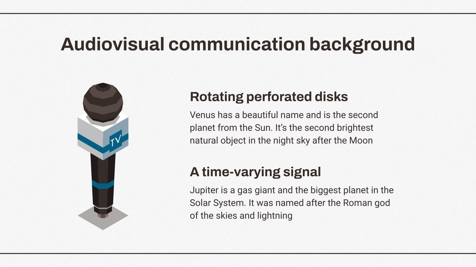 Audiovisual Communication Major: History of Television
