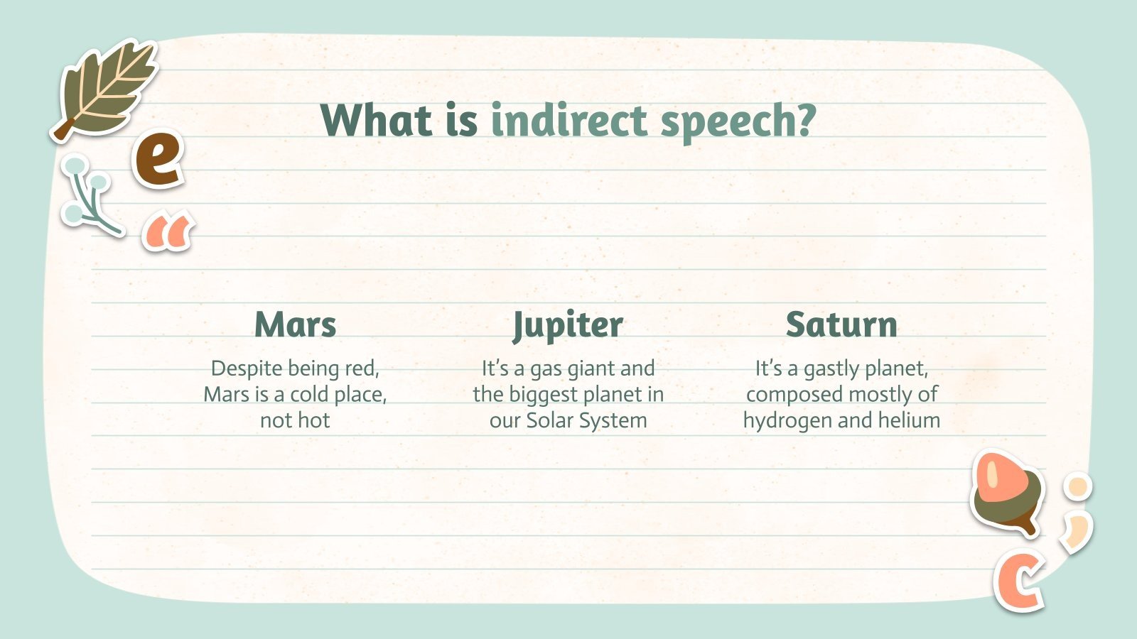 Grammar Subject: Commas & Quotations for Direct Speech