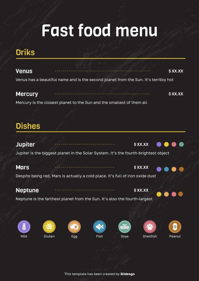 Fast Food Menu Presentation