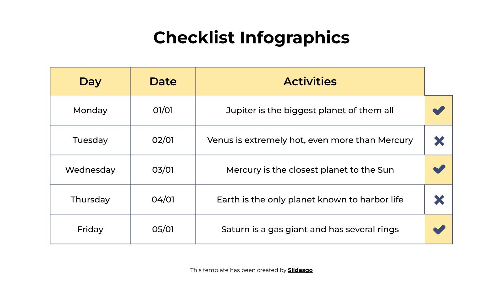 Checklist Infographics Template