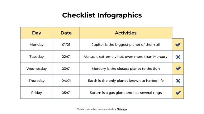 Checklist Infographics Template