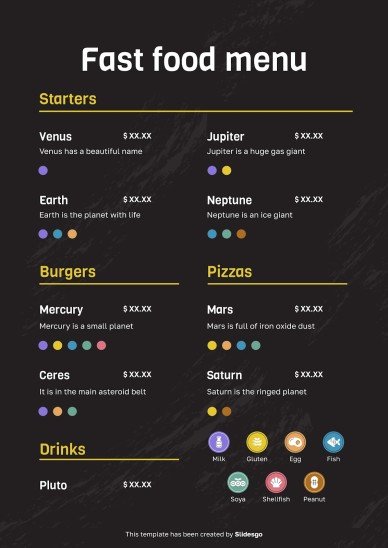 Fast Food Menu Presentation