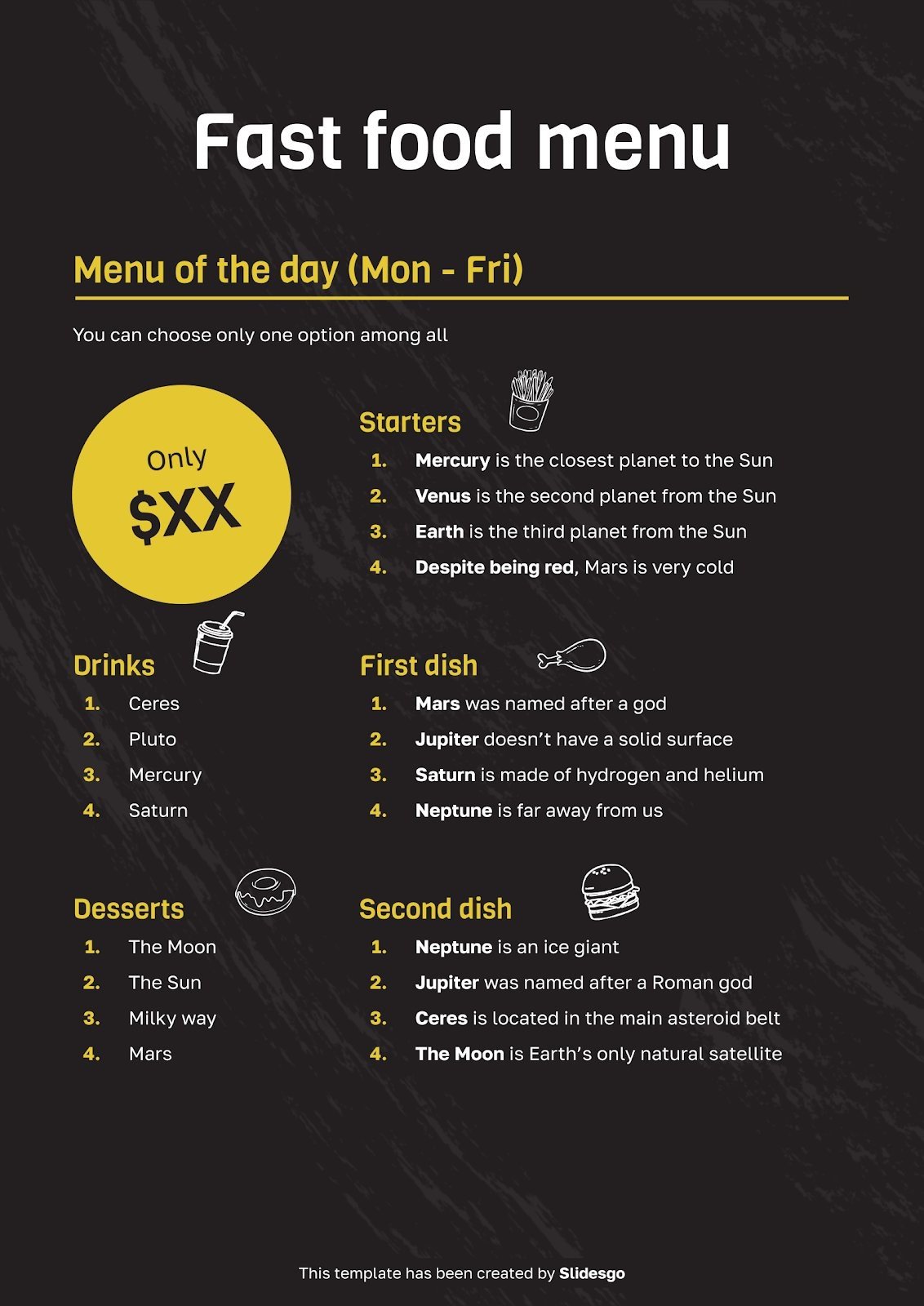 Fast Food Menu Presentation