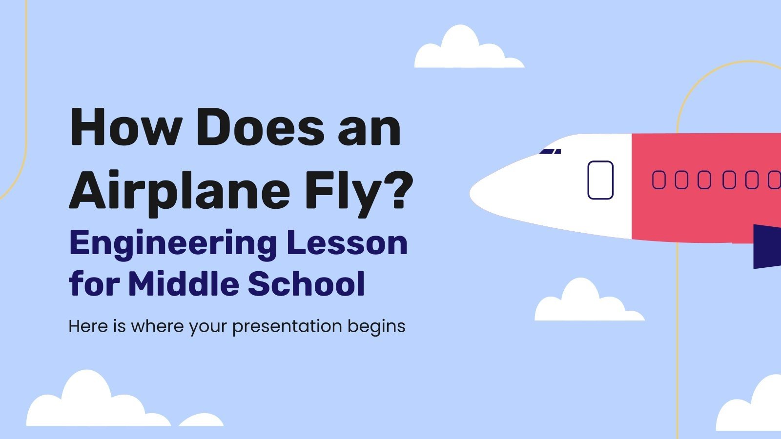Free templates about airplanes for Google Slides and PowerPoint