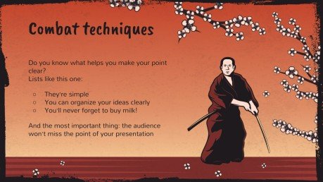 Hand-Drawn Samurai Story Minitheme Presentation