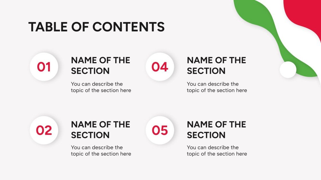 Italian Flag Slideshow for Marketing Presentation