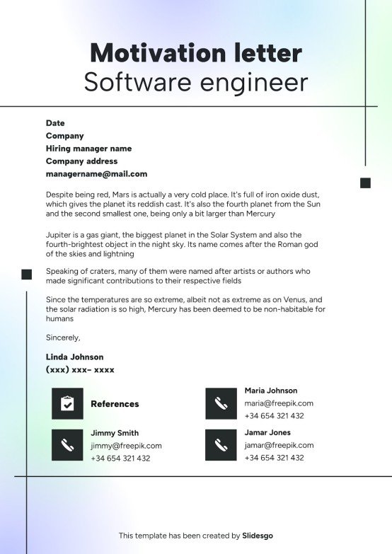 Motivation Letter to Apply to a Technology Company