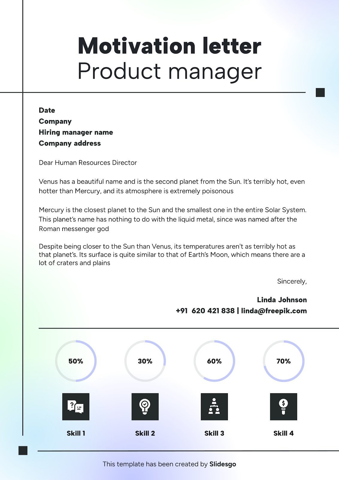 Motivation Letter to Apply to a Technology Company