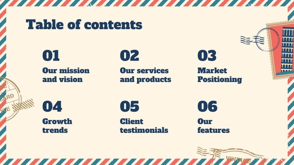 Vintage Postcard Style Agency Presentation