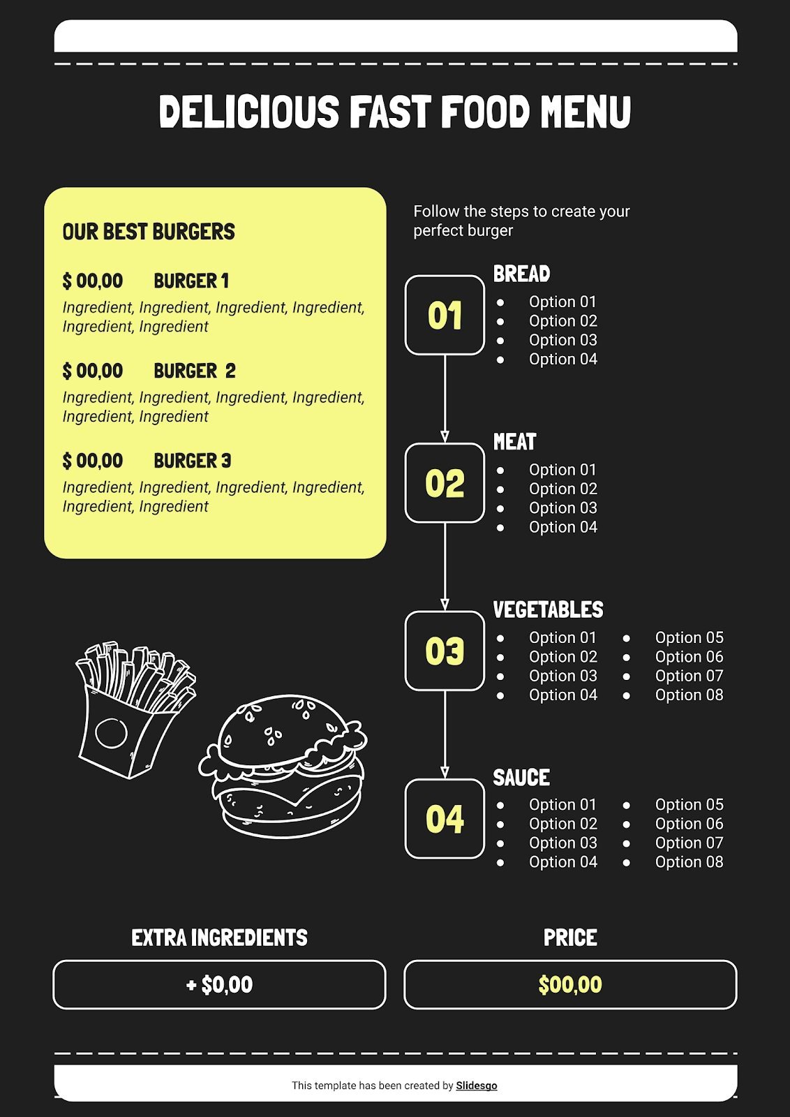Delicious Fast Food Menu Presentation