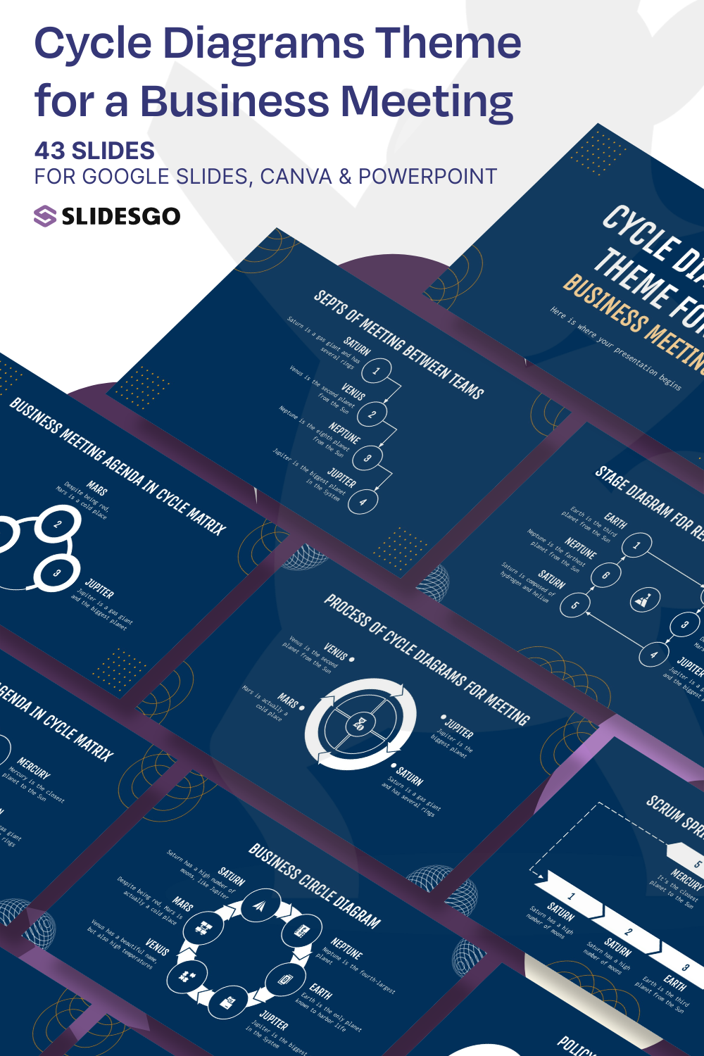Cycle Diagrams Theme for a Business Meeting Presentation