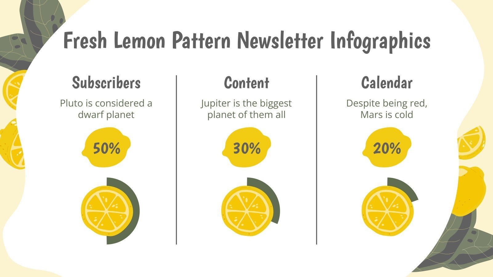 Fresh Lemon Pattern Newsletter Infographics Template