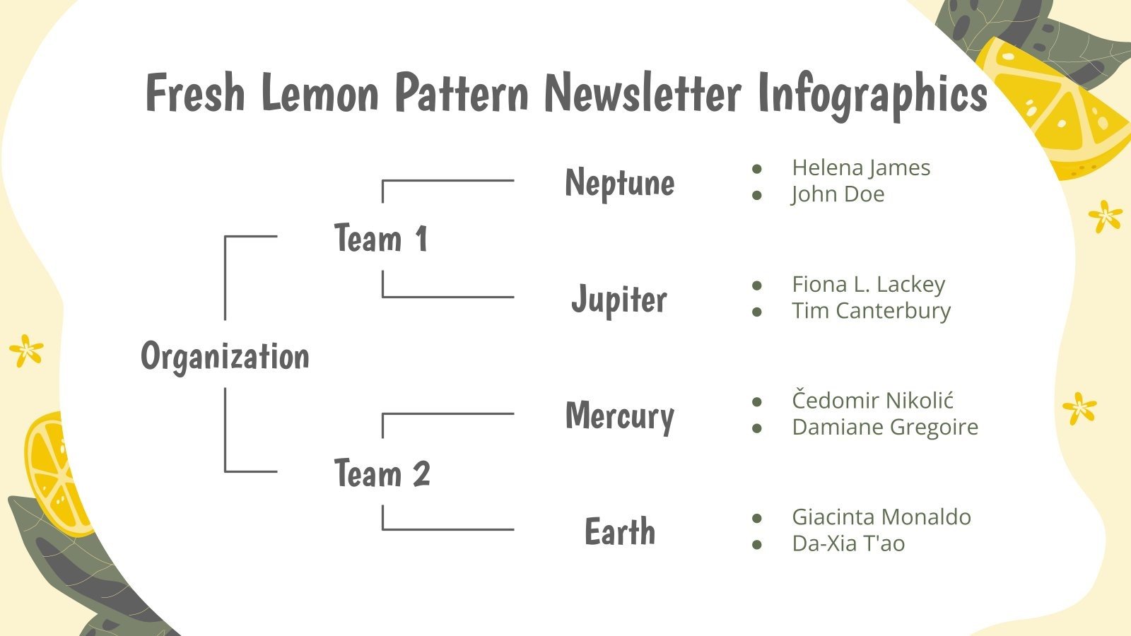 Fresh Lemon Pattern Newsletter Infographics Template