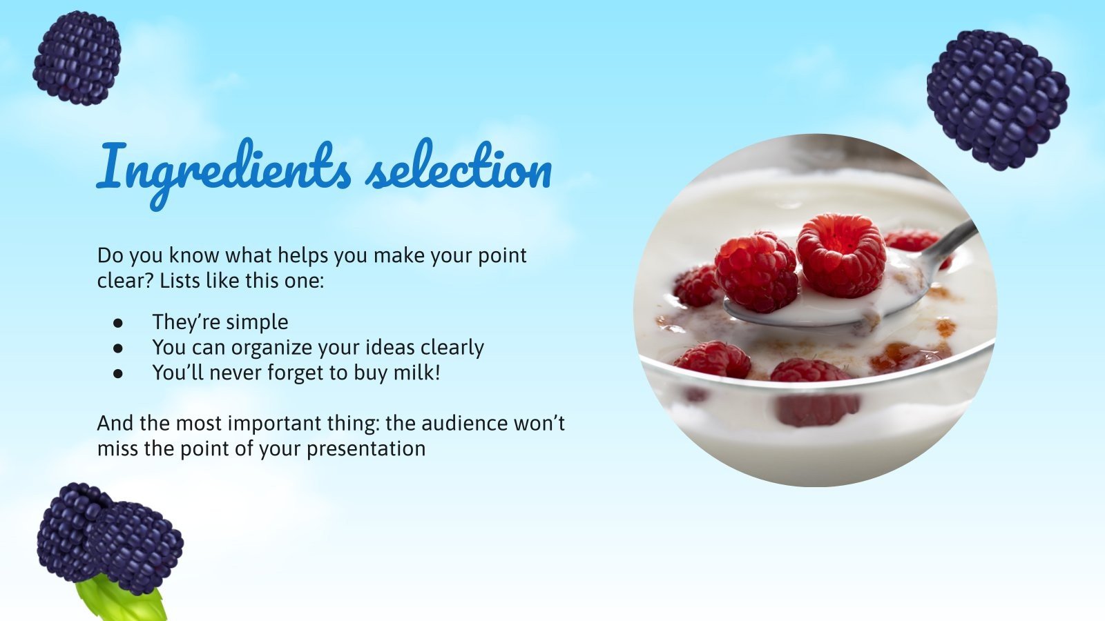 Smoothie Yogurt & Fruits! Presentation