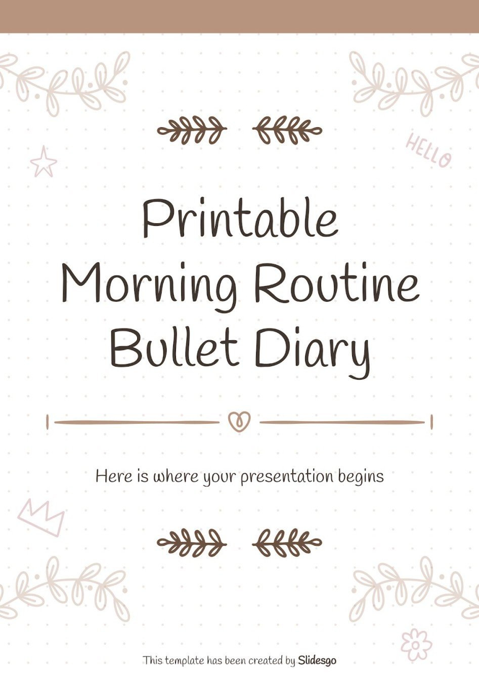 Printable Morning Routine Bullet Diary Presentation
