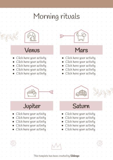 Printable Morning Routine Bullet Diary Presentation