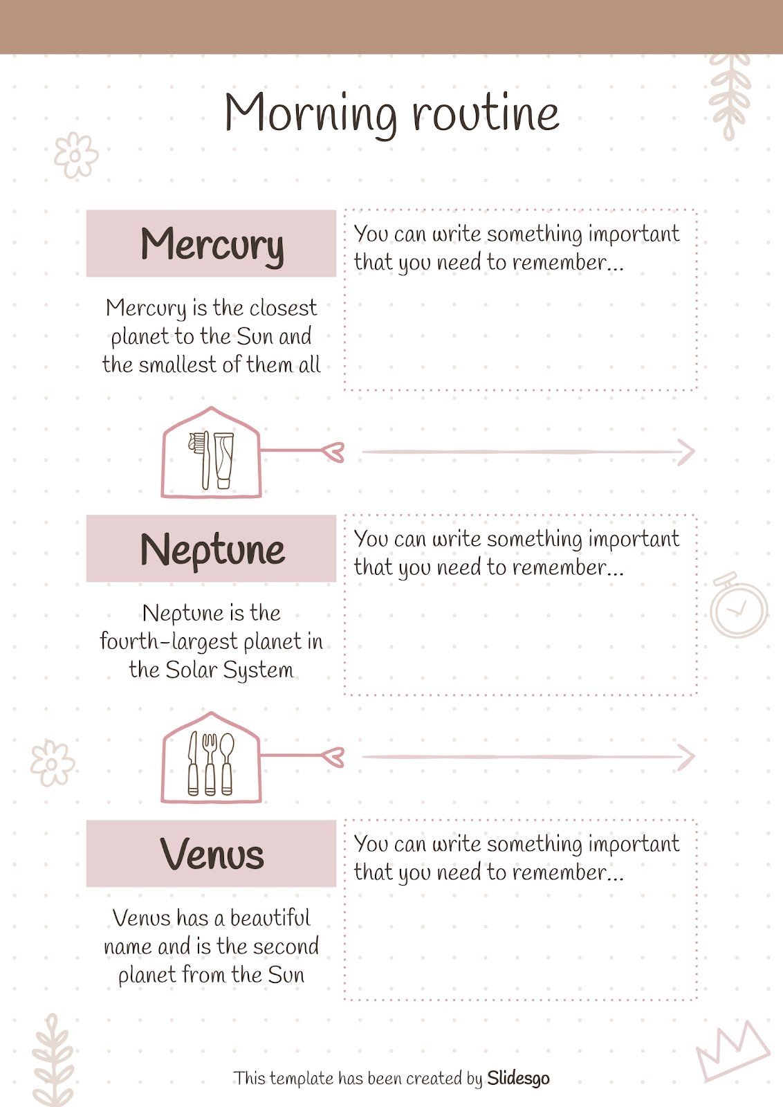 Printable Morning Routine Bullet Diary Presentation