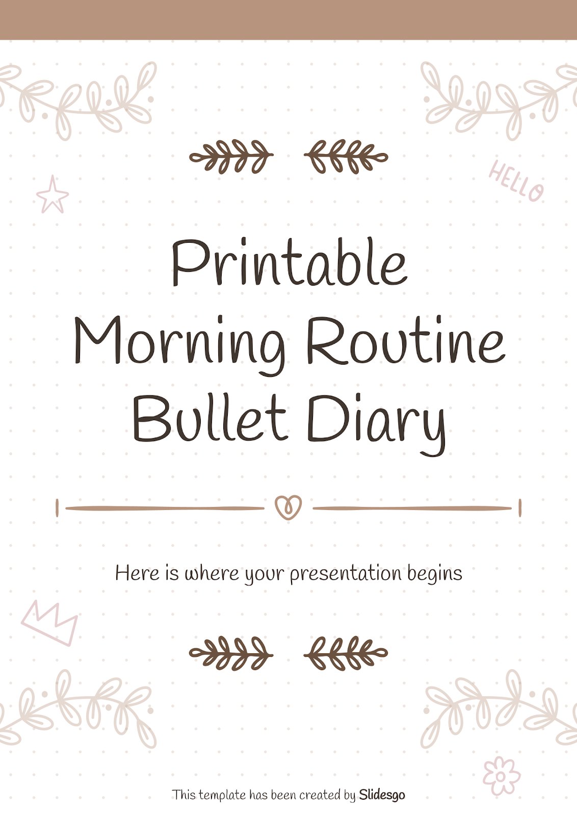 Printable Morning Routine Bullet Diary Presentation