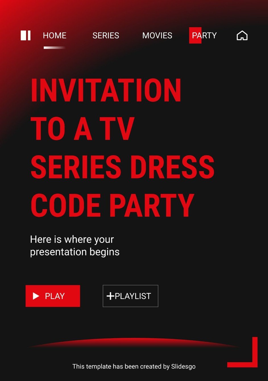 Invitation to a TV Serie Dress Code Party Presentation